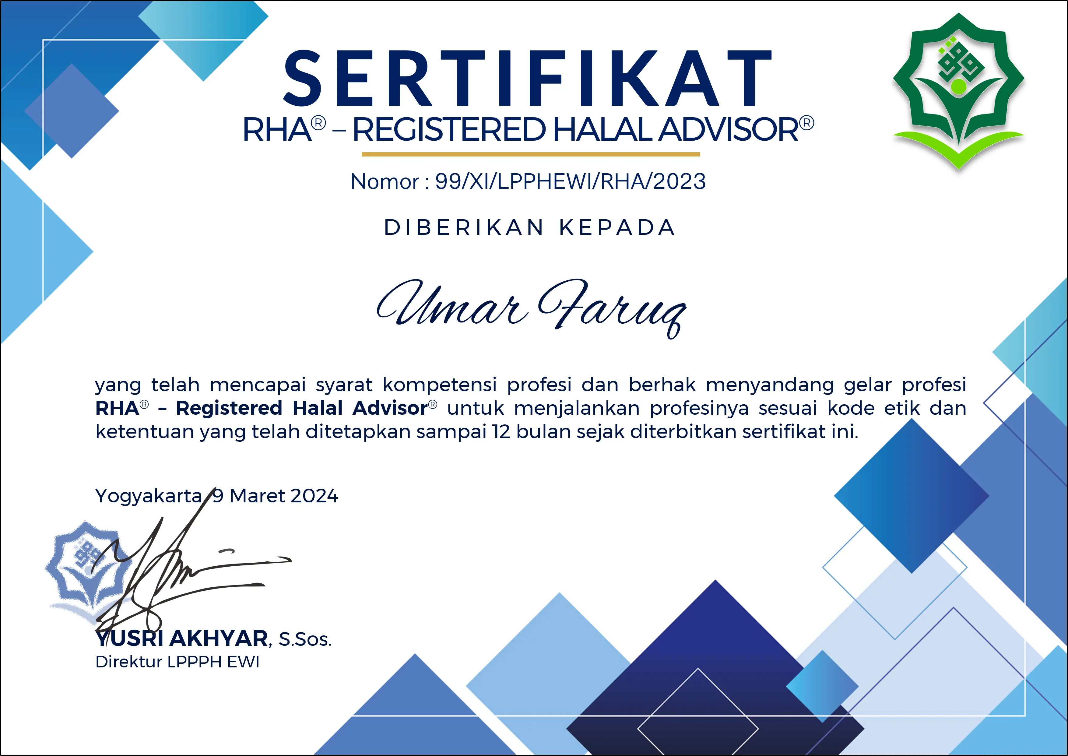 RHA® – Registered Halal Advisor® | SIHATI